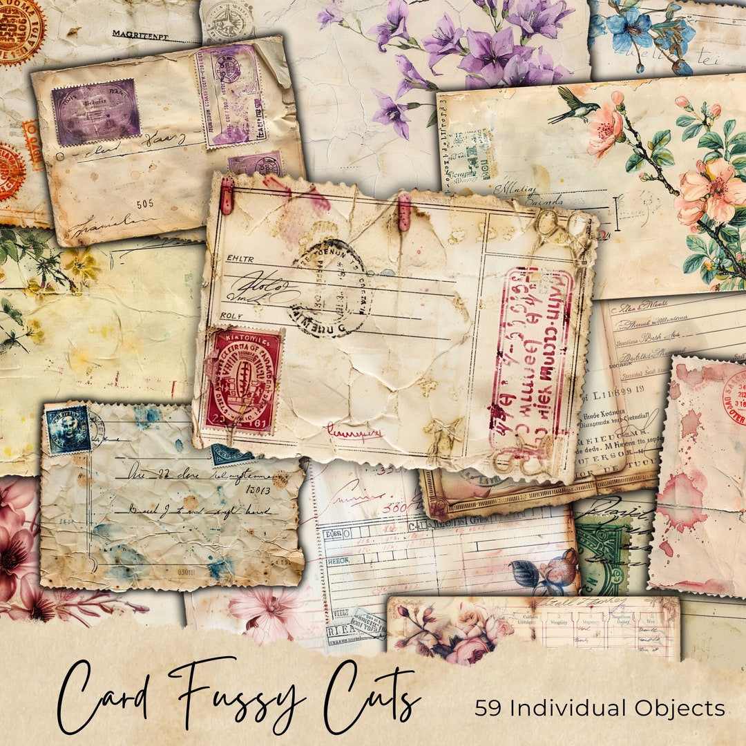 Antique Library Card Kit. Vintage Used & Blank Library Cards, Words ...