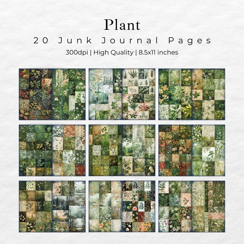 Book of Gardening Junk Journal Pages, Digital Scrapbook Paper Kit ...