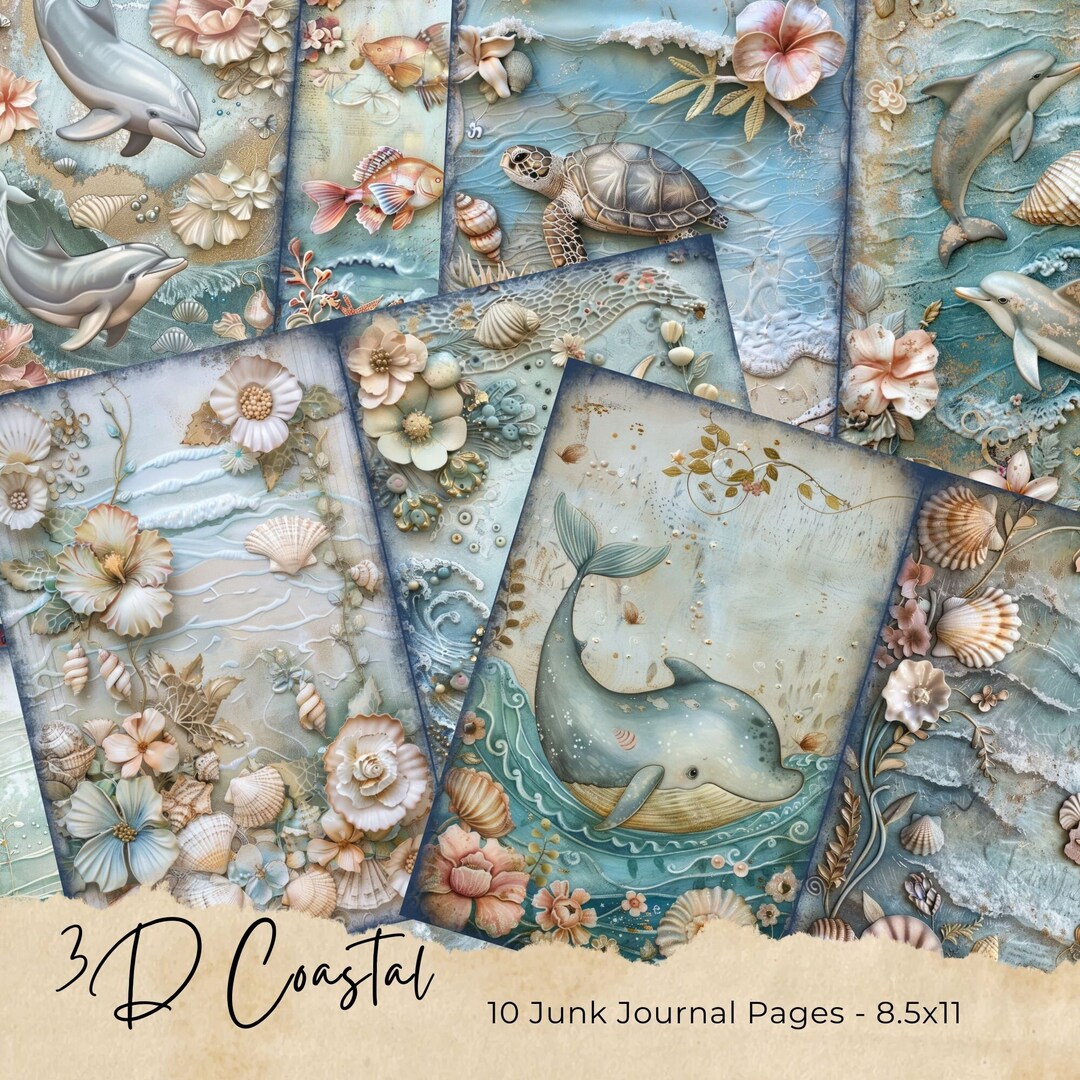 Shabby Chic Coastal Junk Journal Kit | Seaside Cottage | Nautical ...
