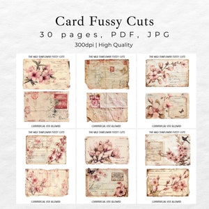 Antique Library Card Kit. Vintage Used & Blank Library Cards, Words ...