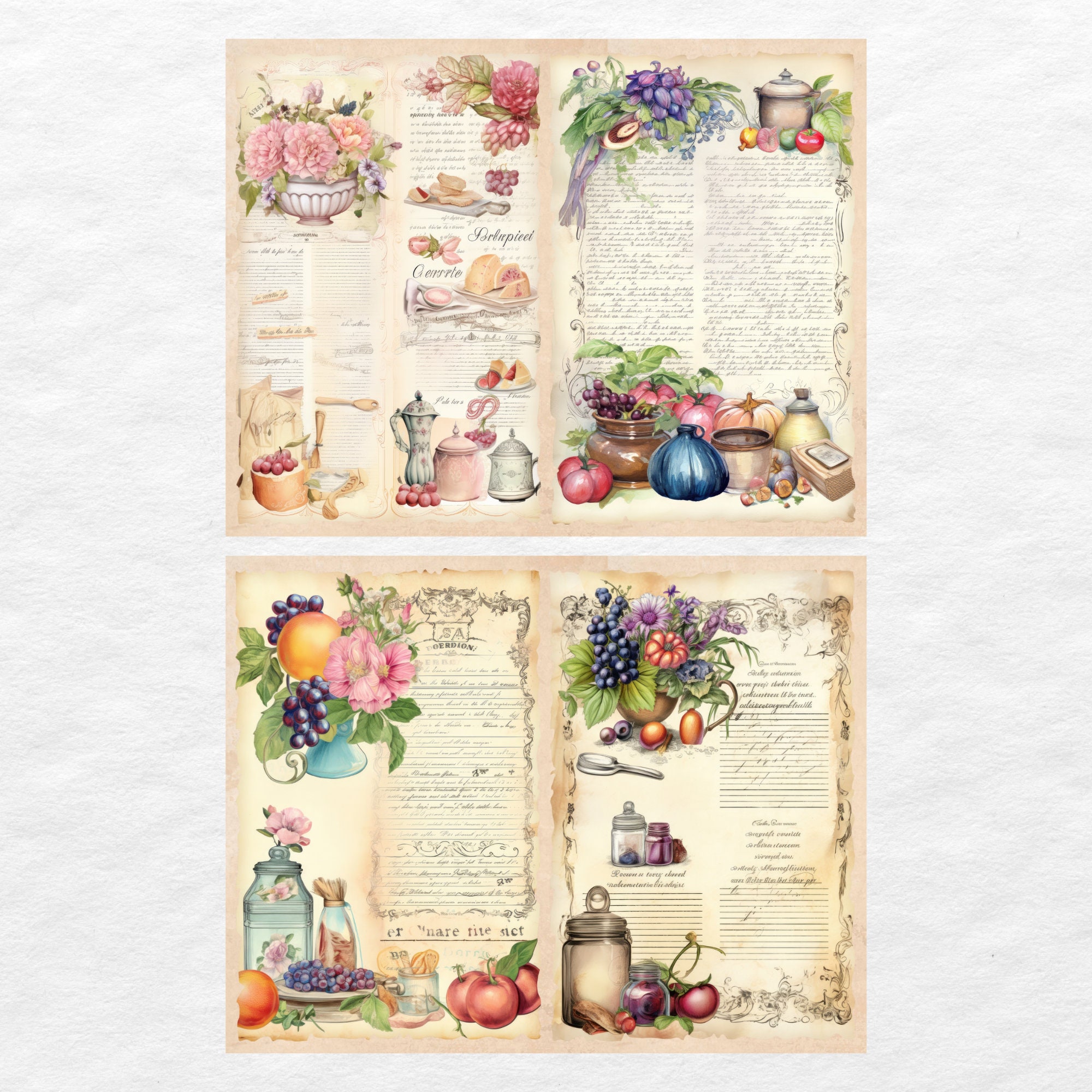 Kitchen Junk Journal Printable, Vintage Cooking Junk Journal Pages ...