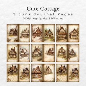 Cozy Cottage Junk Journal Pages, Digital Cottagecore Scrapbook Paper ...