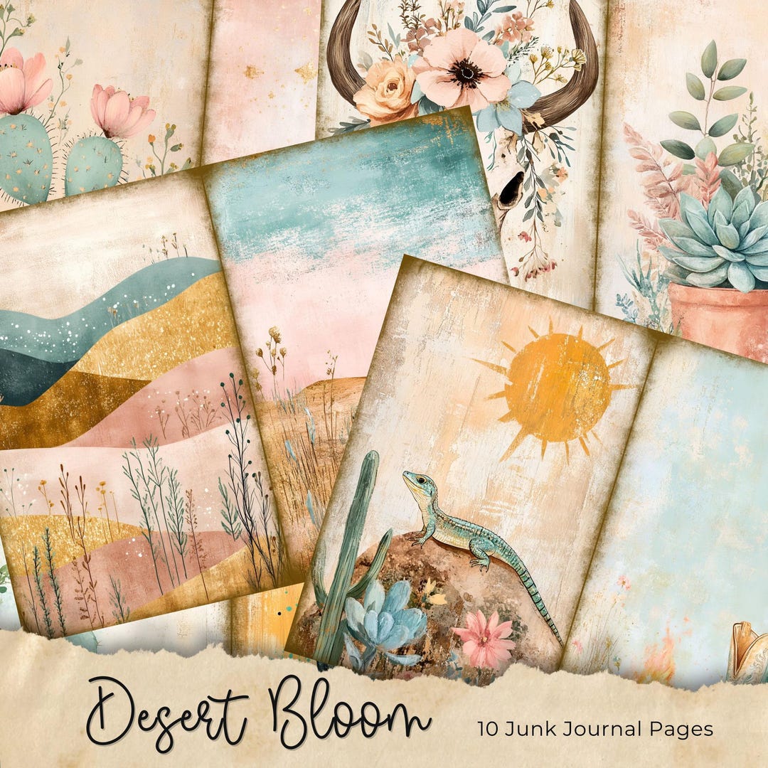 Desert Junk Journal Pages | Digital Paper Pack | Desert Printable ...