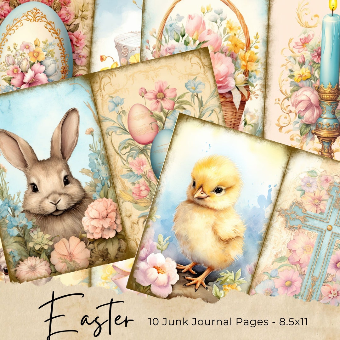 Easter Junk Journal Kit, Bunny Junk Journal, Rabbit, Journal Pages ...