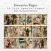 Vintage Detective Junk Journal Pages, Digital Scrapbook Paper Kit ...