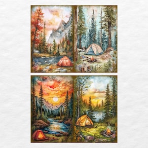 Camping, Junk Journal Kit, Men, Father's Day, Grandpa, Boy, Outdoors ...