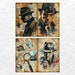 Vintage Detective Junk Journal Pages, Digital Scrapbook Paper Kit ...