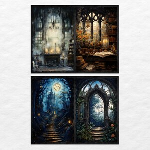 Creepy Graveyard Junk Journal Pages, Digital Scrapbook Paper Kit ...