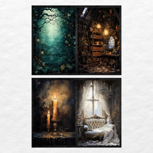 Creepy Graveyard Junk Journal Pages, Digital Scrapbook Paper Kit ...