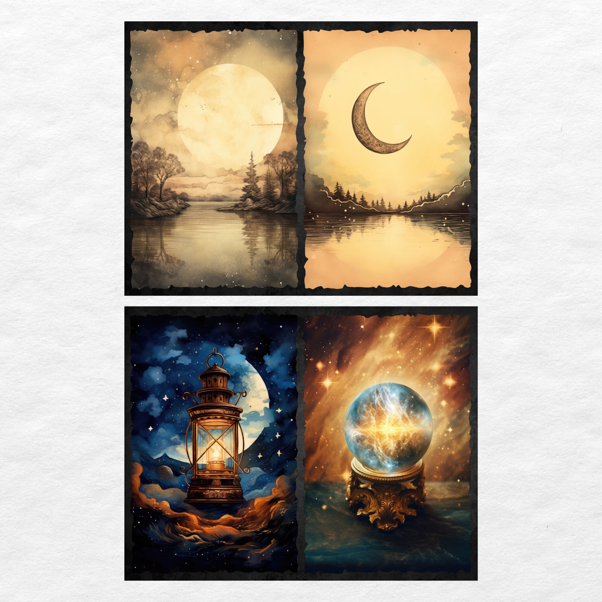 Night Sky Junk Journal Pages, Moon and Stars Scrapbook Page, Celestial ...