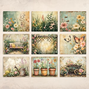 Book of Gardening Junk Journal Pages, Digital Scrapbook Paper Kit ...