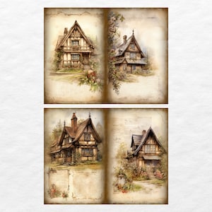 Cozy Cottage Junk Journal Pages, Digital Cottagecore Scrapbook Paper ...