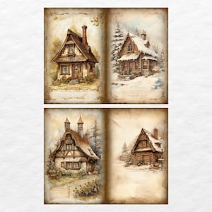 Cozy Cottage Junk Journal Pages, Digital Cottagecore Scrapbook Paper ...