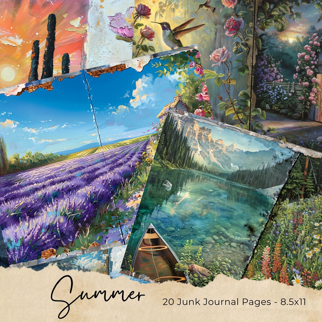 Summer Junk Journal Kit, Junk Journal Printable Page, Flowers Junk ...