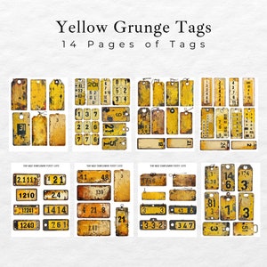 Industrial Grunge Numbers Labels Printable Steampunk Supplies | Tags ...