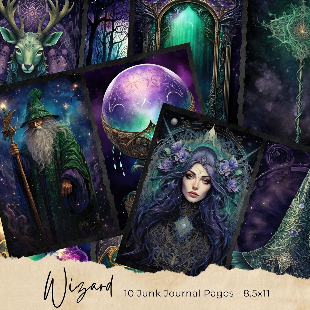 Wizard Junk Journal Kit, Witchcraft Journal Pages, Wizardry Junk ...