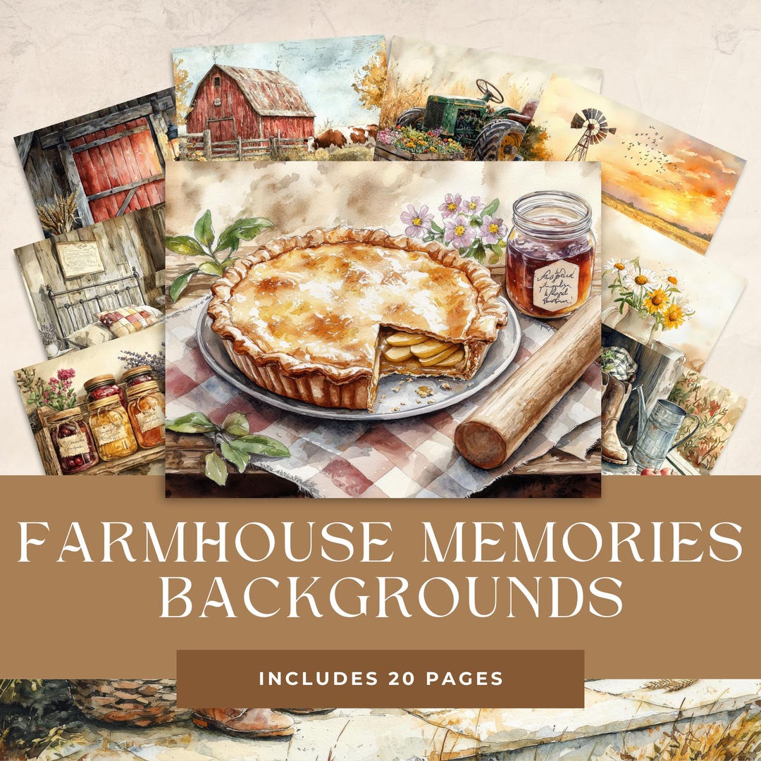 Red Rustic Vintage Farmhouse, Scrapbook,junk Journal, Digital Paper ...