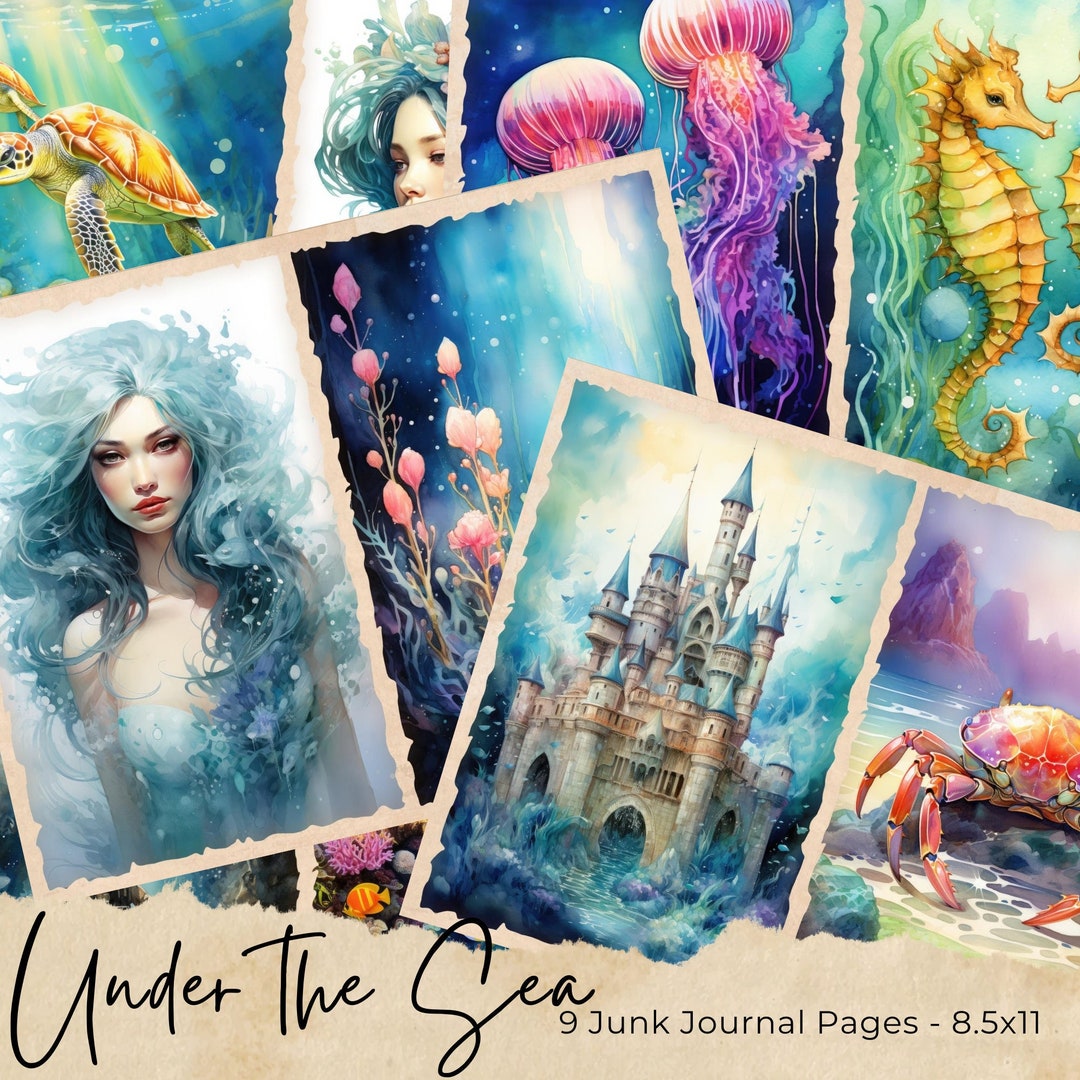 Underwater Fantasy Junk Journal Kit Fairytale Mermaid Ocean Sea ...