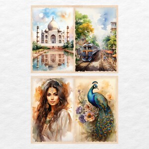 Indian Theme Junk Journal Pages, Vintage India Scenery & Motifs ...