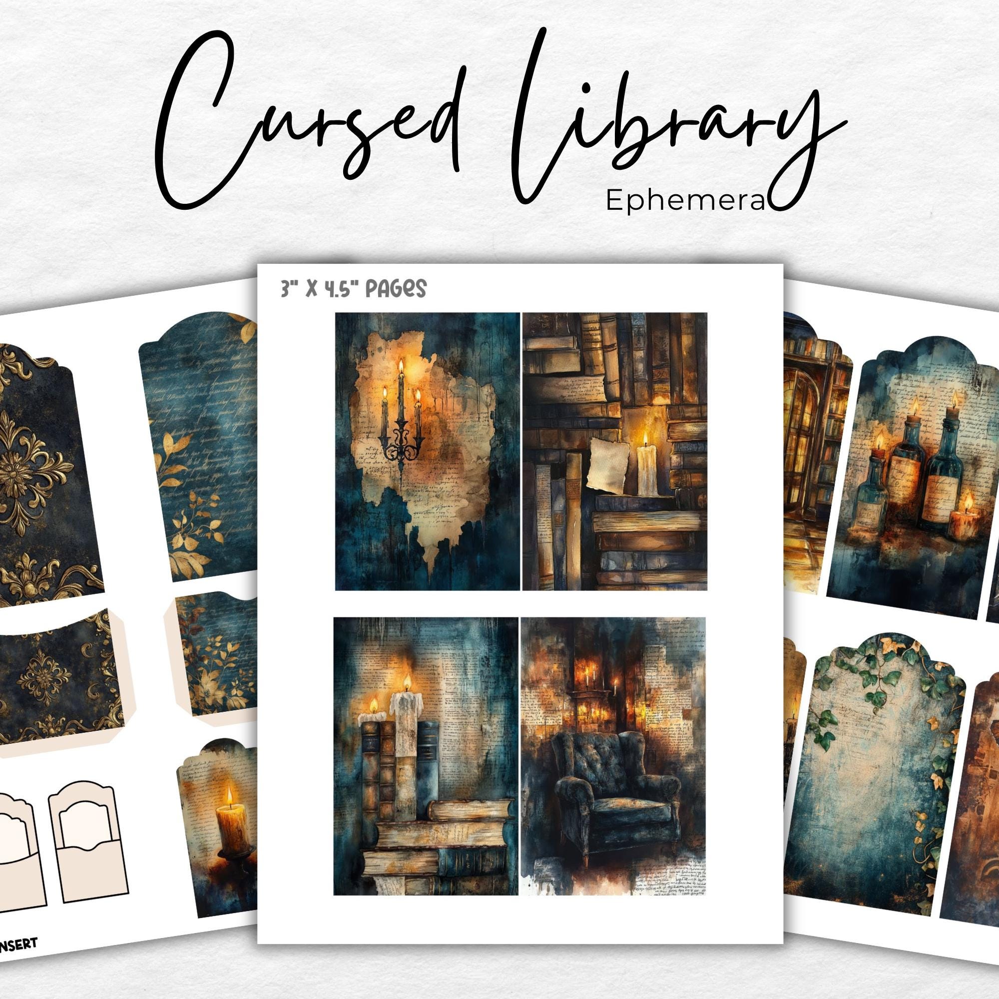 Cursed Library Junk Journal Add on Kit, Printable JPG Pages With ...