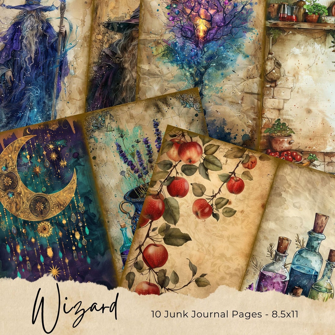 Dark Academia Junk Journal Pages, Digital Scrapbook Paper Kit, Gothic ...