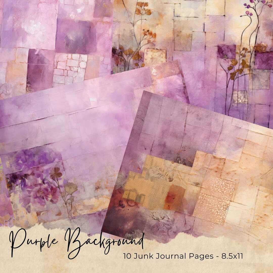 Vintage Lilac Junk Journal Kit | Shabby Chic Spring Floral Journal ...