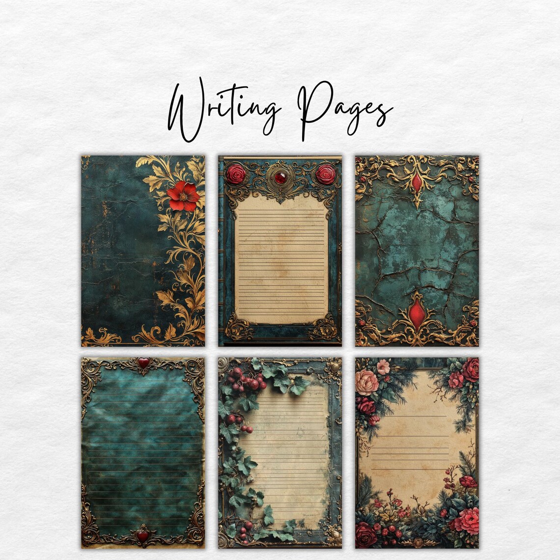 Medieval Junk Journal Pages, Digital Scrapbook Kit, Printable Ephemera ...
