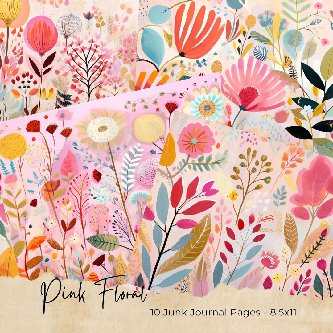 Printable Floral Garden Digital Papers - Whimsical Botanical ...
