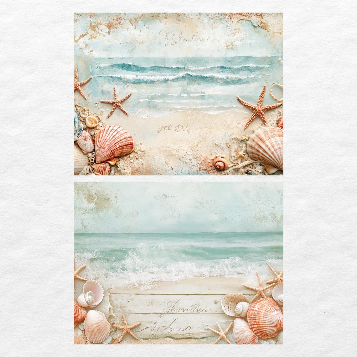 Vintage Beach Junk Journal Pages, Digital Beach Themed Scrapbook Paper ...