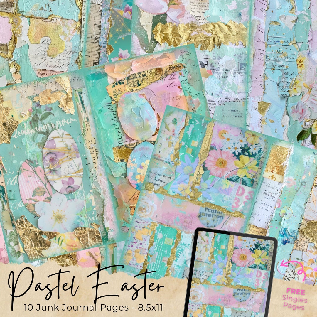 Easter Junk Journal Pages, Bunny Junk Journal, Rabbit, Journal Pages ...
