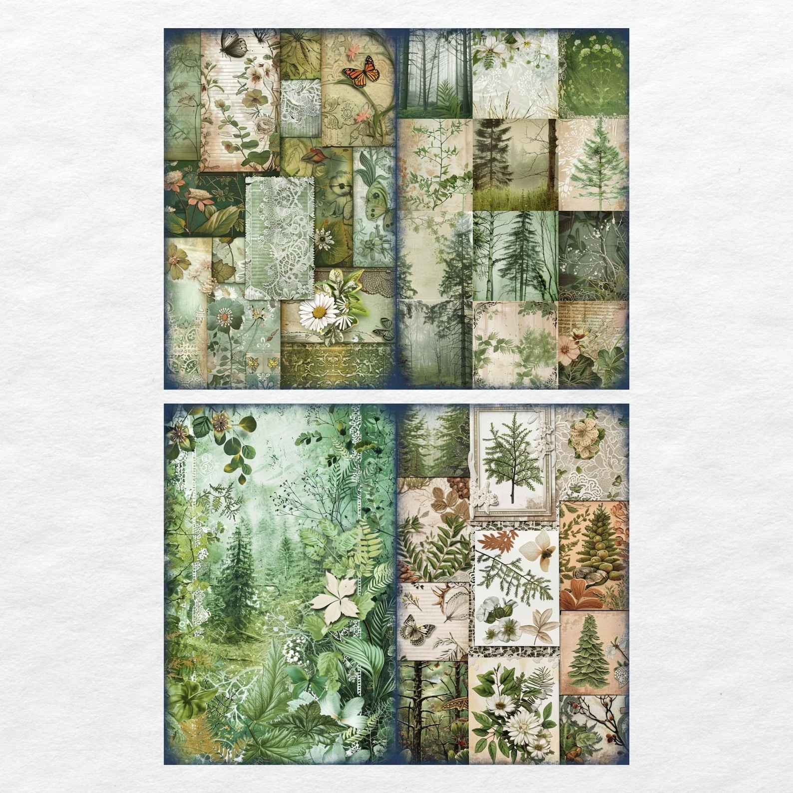 Book of Gardening Junk Journal Pages, Digital Scrapbook Paper Kit ...