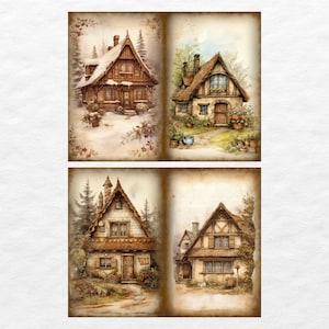 Cozy Cottage Junk Journal Pages, Digital Cottagecore Scrapbook Paper ...
