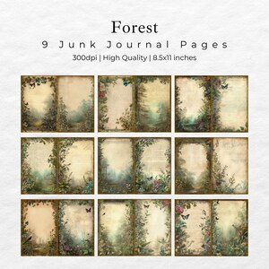 Dark Forest Junk Journal Pages, Printable Collage Sheet, Digital ...