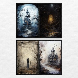 Creepy Graveyard Junk Journal Pages, Digital Scrapbook Paper Kit ...