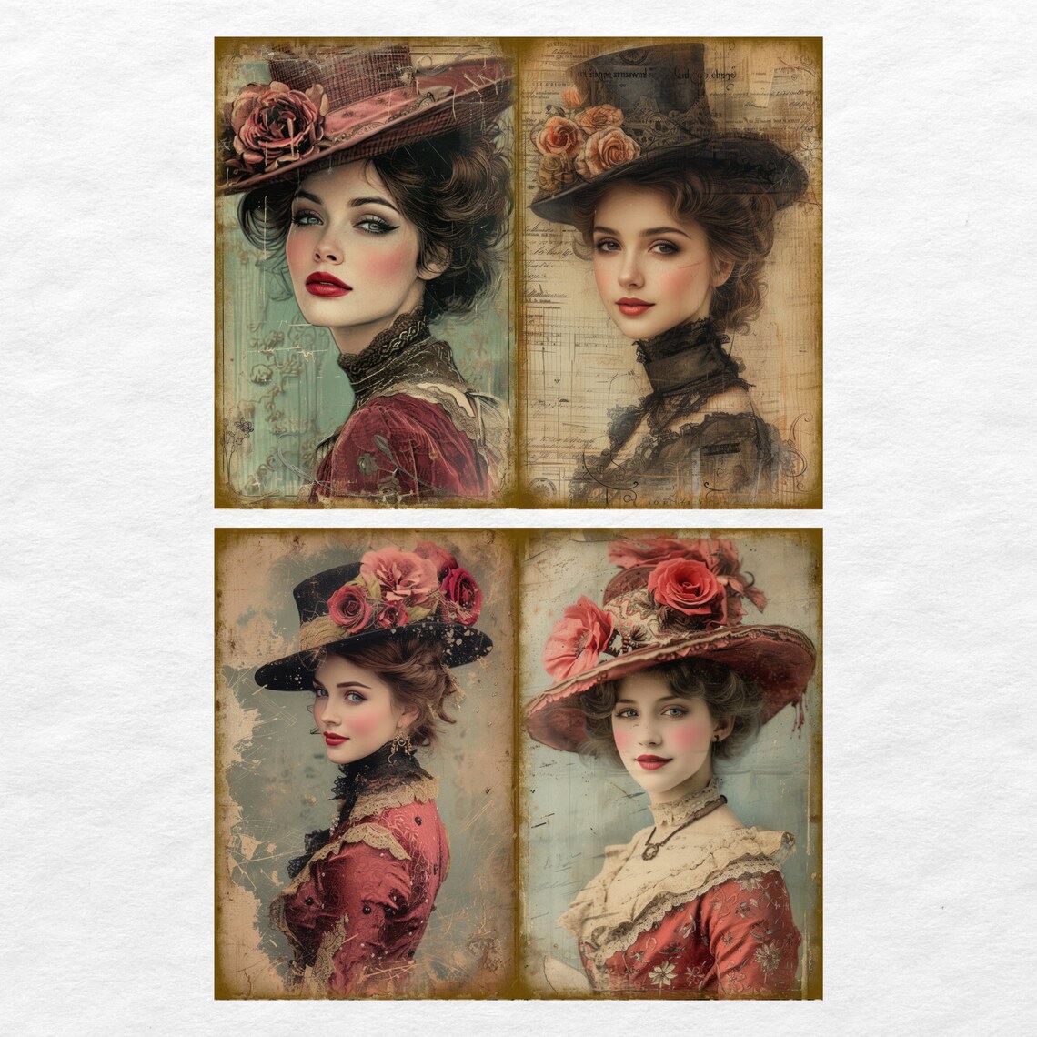 Victorian Women Junk Journal Pages, Digital Ephemera Kit, Antique ...