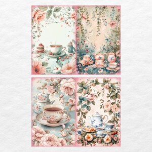 Tea Party Junk Journal | Shabby Chic Paper | Vintage Tea Time Digital ...