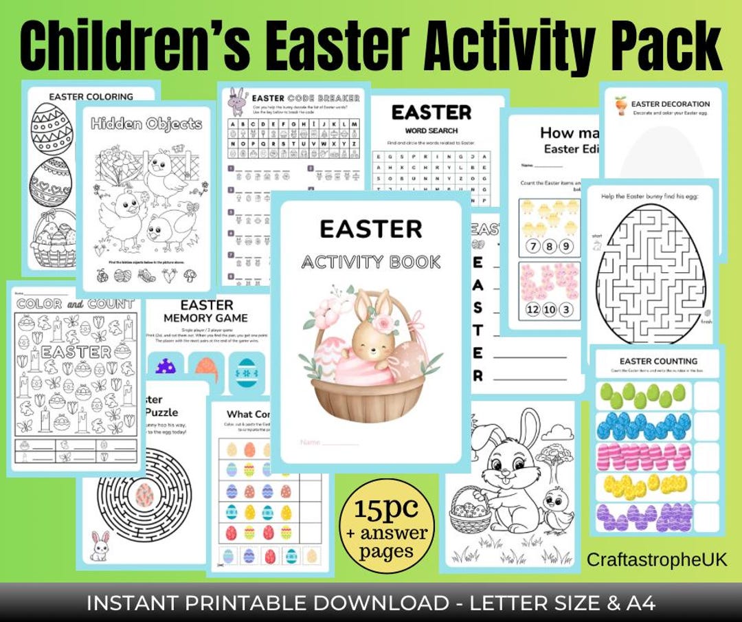 Easter Activity Book for Kids | Printable Games & Coloring Pages ...