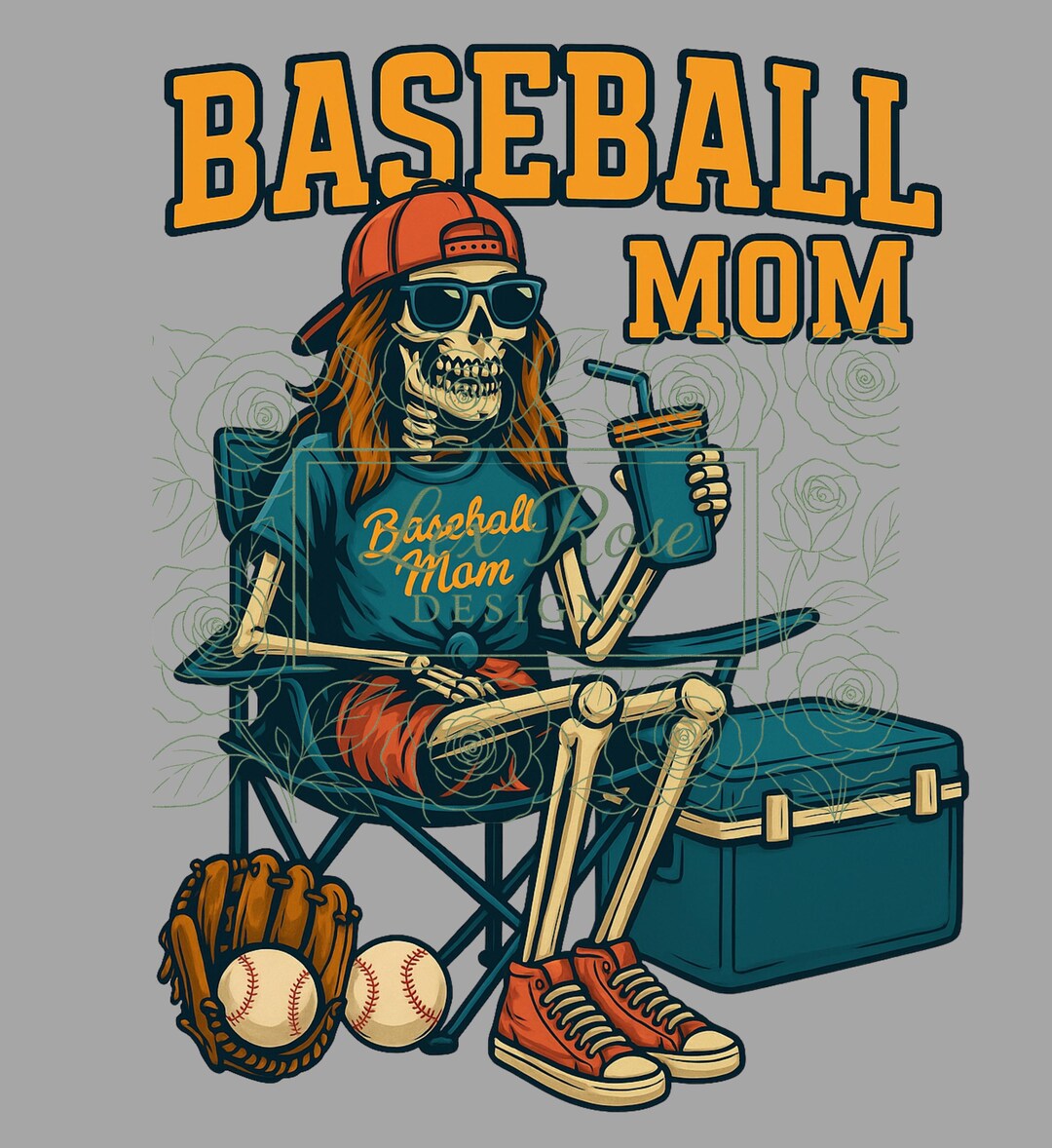 Skeleton Baseball Mom PNG: [digital File Download] - Etsy