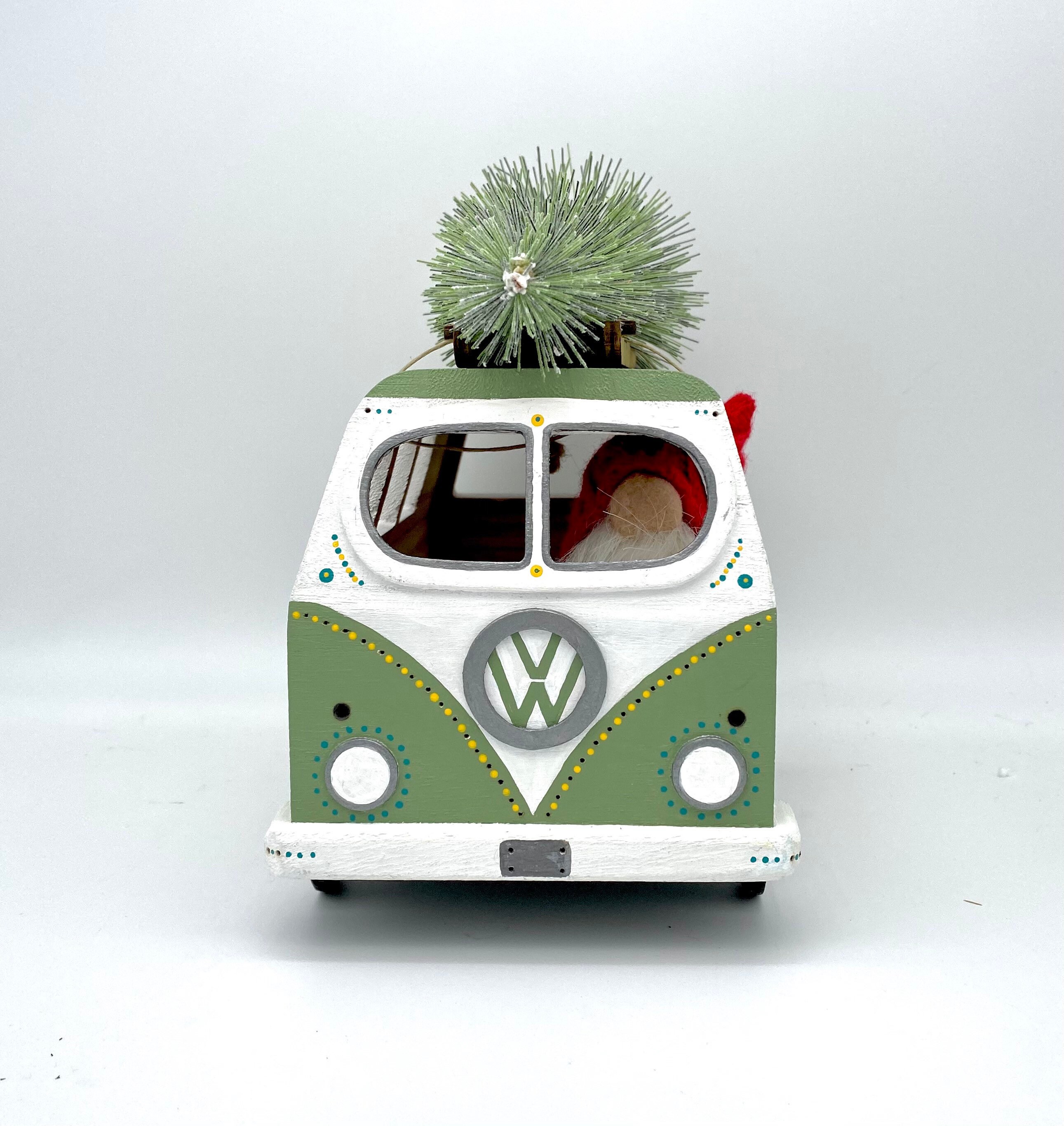 VW Bus Birdhouse With Removable Christmas Tree, Sled and Gnome ...