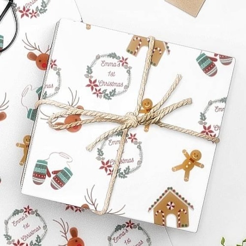 Baby's First Christmas Wrapping Paper Set - Etsy