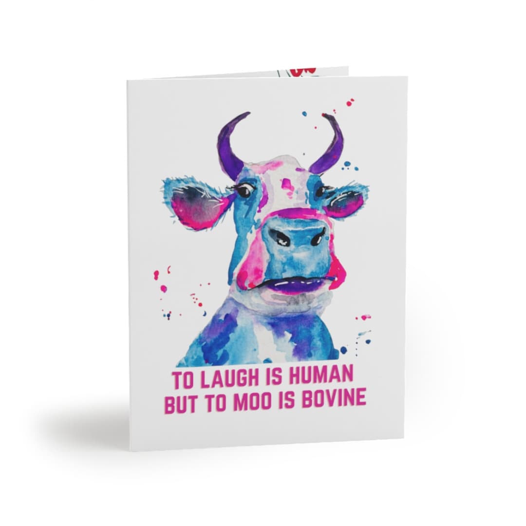 Funny Cow Colorful to Laugh is Human, to Moo is Bovine, Original ...