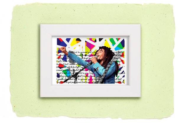 Bob Marley Print in Colour With Lyrics, Song Words, Quote. Typography ...