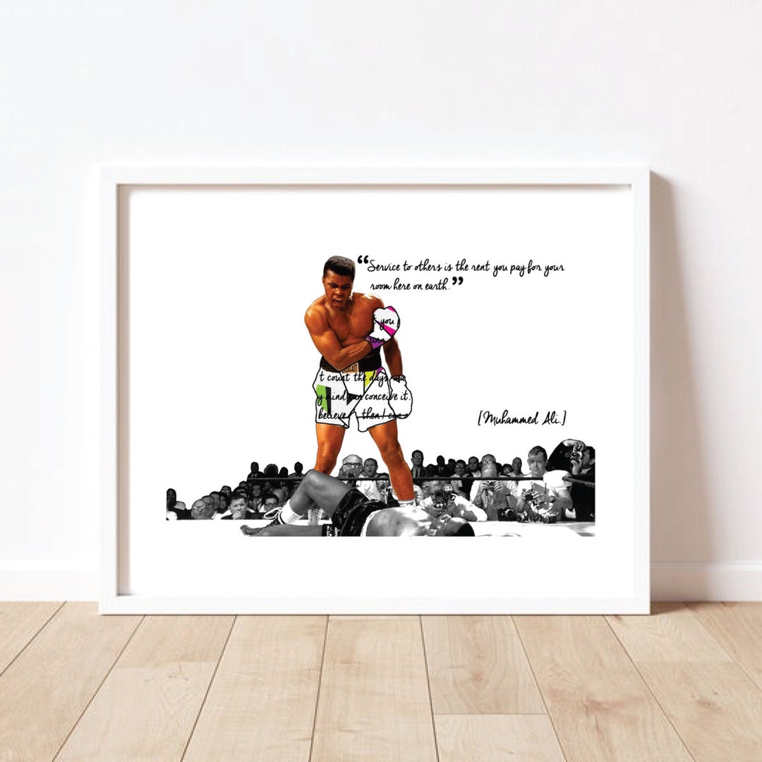 Muhammad Ali Portrait With Quote. Gift for Boxing Fan, Inspirational ...