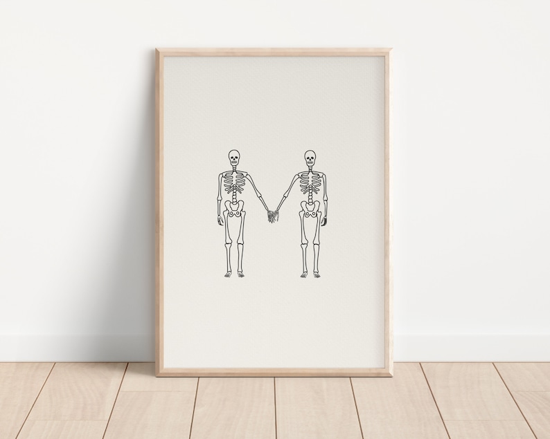 I Love You Forever Print // Skeleton Love Print // Skeleton - Etsy