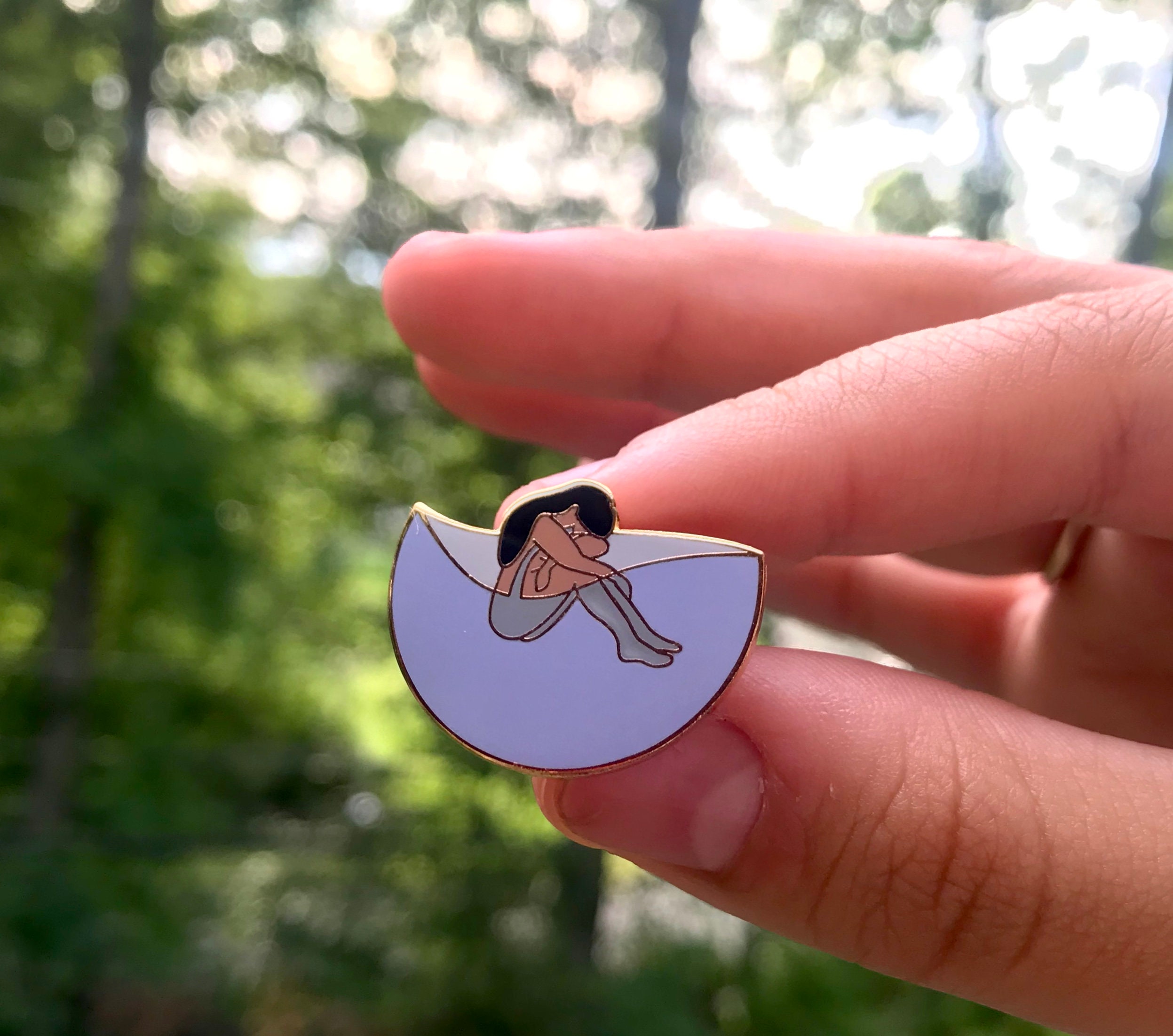 Sad Girl Pin Enamel Pin Hard Enamel Pins Back Pack Etsy