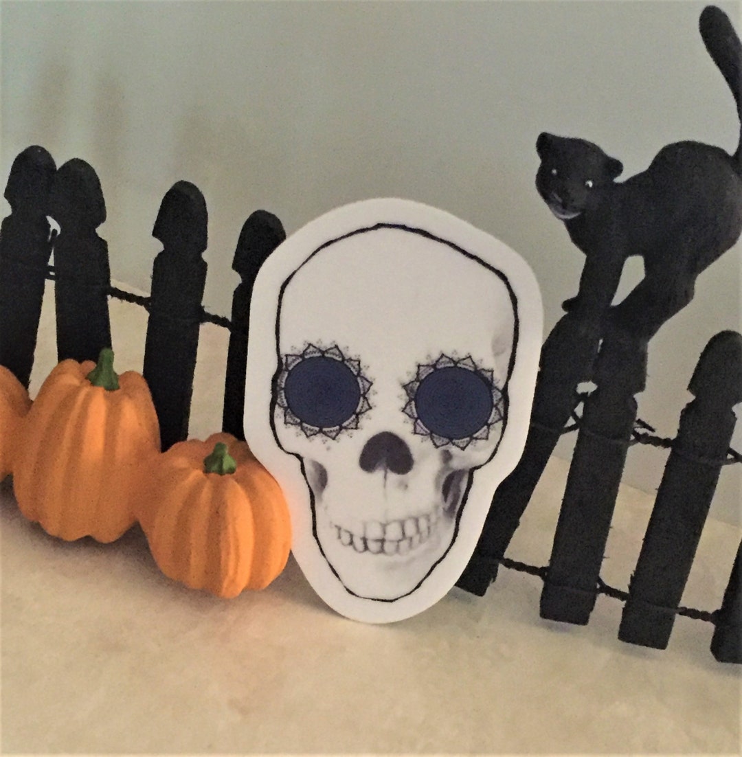 Happy Skull Sticker - Etsy