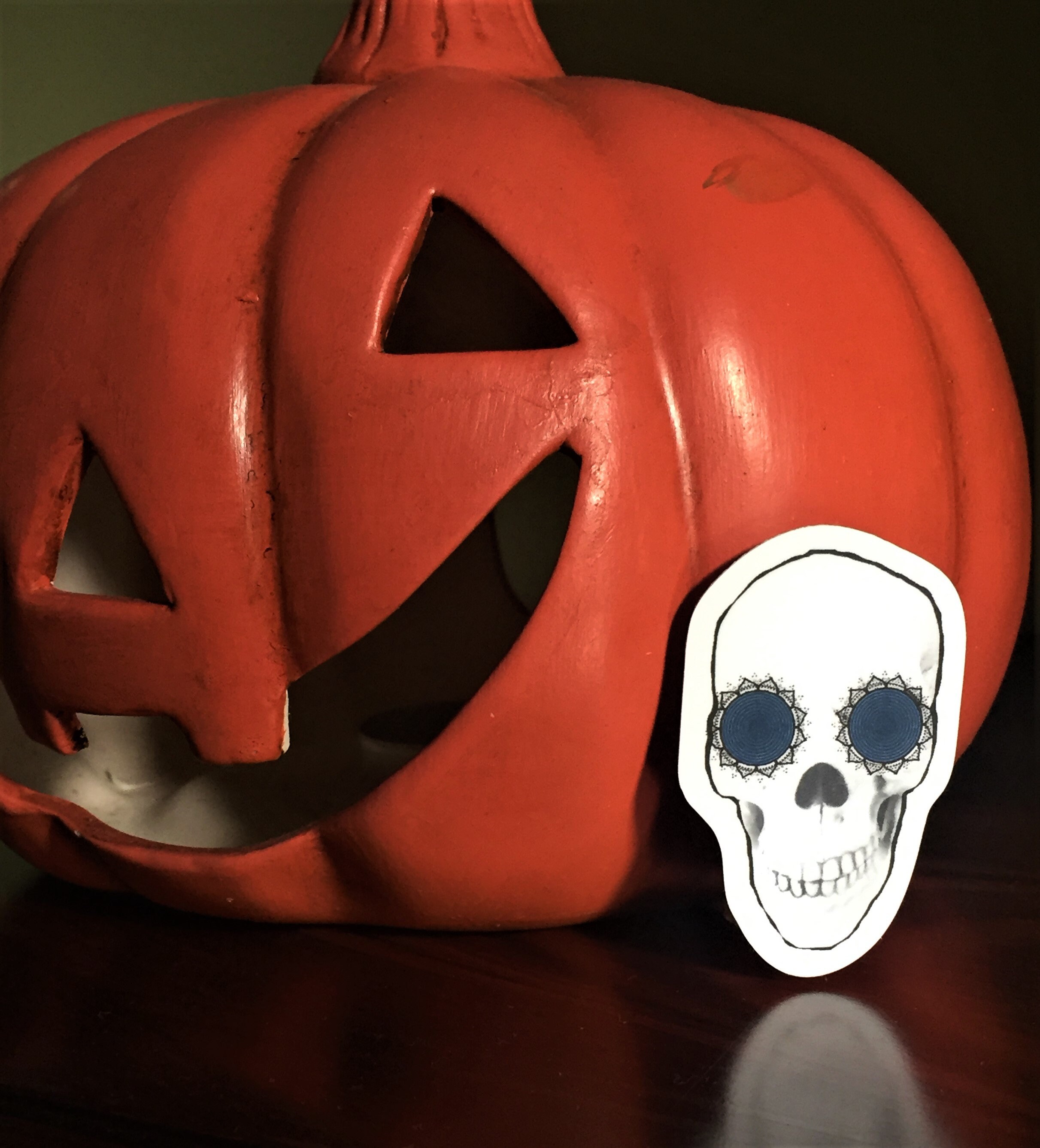 Happy Skull Sticker - Etsy