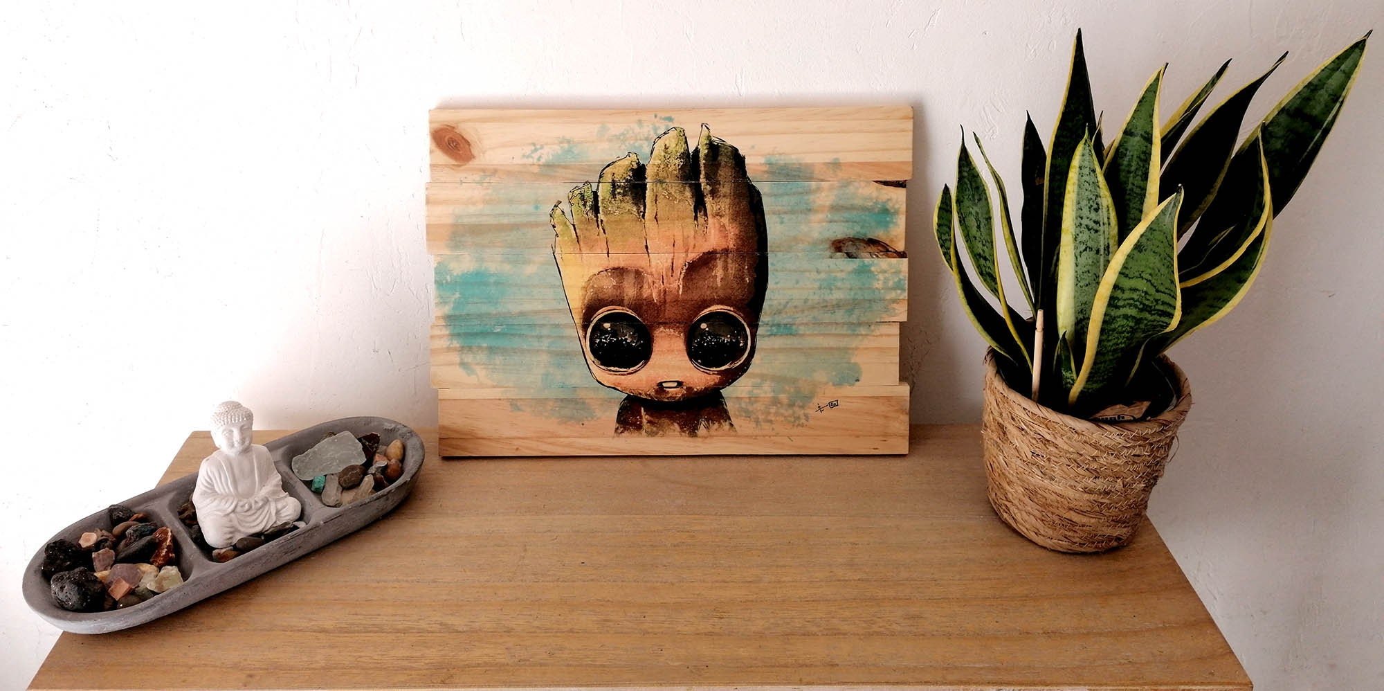 Wood Board, Baby Groot Painting, Wall Decoration, Palette, Wood, Baby ...