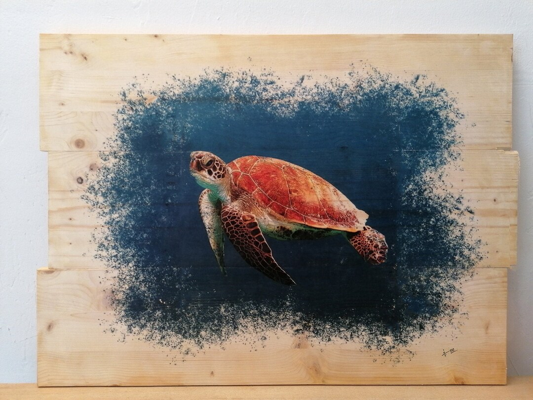 Wood Table, Turtle Table, Wall Decoration, Pallet, Wood, Sea Turtle - Etsy