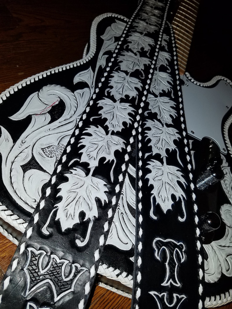 Custom-made waylon Style Leather Guitar Strap | Etsy